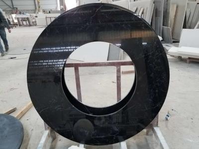 China Black Nero Marquina round table countertops marble table tops SGS Certification for sale