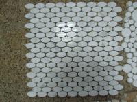 China White marble hexagon mosic tile 10mm Thickness For Bathroom / Kitchen for sale