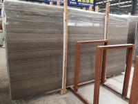 China White Wooden Vein Grey Marble Stone Countertops 2cm Thickness Big Slab for sale