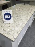 China Pre cut quartz stone vanity top Eased Edge Water Absorption < 1.0% for sale
