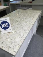 China Pre cut quartz stone vanity top Eased Edge Water Absorption < 1.0% for sale