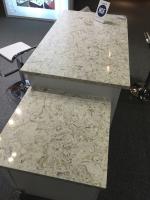 China Pre cut quartz stone vanity top Eased Edge Water Absorption < 1.0% for sale