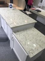 China Pre cut quartz stone vanity top Eased Edge Water Absorption < 1.0% for sale