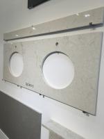 China Pre cut quartz stone vanity top Eased Edge Water Absorption < 1.0% for sale