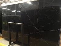 China Nero Marquina Polished Natural Marble Tile Bathroom Marble Shower Floor Tile for sale