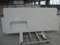 China White Quartz Solid Stone Countertops For Kitchen 2.5 G / Cm3 Bulk Density for sale