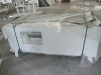 China White Quartz Solid Stone Countertops For Kitchen 2.5 G / Cm3 Bulk Density for sale