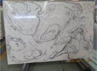 China White Quartz Solid Stone Countertops / Solid Surface Kitchen Countertops for sale