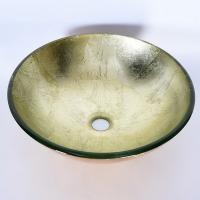 China Artificial Glass Type Wash Basin / Glass Basin Round Model Carton Packing for sale