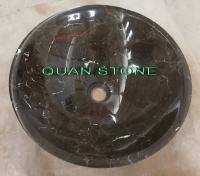 China Natural Nero Countertop Sink Basin Marquina Marble Sink Black Wash Bowls Round Basins for sale