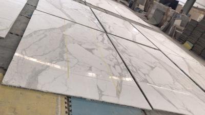 China Honeycomb Composite Polished Marble Floor Tiles / White Marble Shower Tile for sale