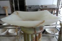 China White Jade Countertop Sink Basin Onyx Bathroom Vessel Sink Cream Jade Onyx Washing Basin for sale