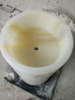 China Water Resistant Countertop Sink Basin , Yellow Onyx Round Bathroom Sink for sale