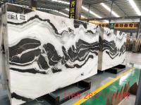 China Panda White Natural Marble Tile For Flooring Layout , Book Matched Marble Stone Tile for sale