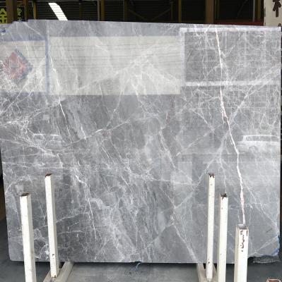 China DORA Grey Cloud Gray Gris / Blue Natural Marble Tile And Slab For Flooring Layout Book Matched for sale