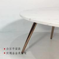 China Living Room Round Dining Tabletops Marble Stone Countertops With Metal Base for sale