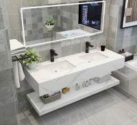 China Integrated Engineered Stone Bathroom Vanity Tops 1000*560MM for sale