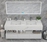 China Bianco Carrara Engineering Stone Bathroom Vanity Countertops for sale