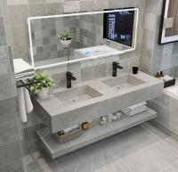 China Stain Resistant Quartz Stone Bathroom Vanity Tops for sale