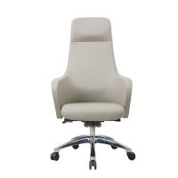 China Back Leather Ergonomic Home Office Chair Executive 350mm Radius Aluminum Base for sale
