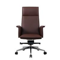 China Brown Ergonomic Office Leather Chair Executive SGS BIFMA Certification for sale