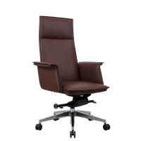 China Brown Ergonomic Office Leather Chair Executive SGS BIFMA Certification for sale