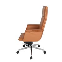 China Orange Ergonomic Computer Chair High Density Leather Memory Foam Office Chair for sale