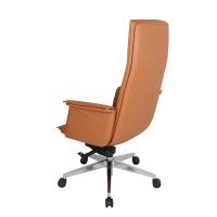 China Orange Ergonomic Computer Chair High Density Leather Memory Foam Office Chair for sale