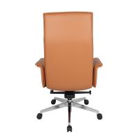 China Orange Ergonomic Computer Chair High Density Leather Memory Foam Office Chair for sale