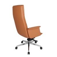China Orange Ergonomic Computer Chair High Density Leather Memory Foam Office Chair for sale