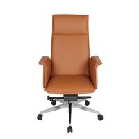 China Orange Ergonomic Computer Chair High Density Leather Memory Foam Office Chair for sale