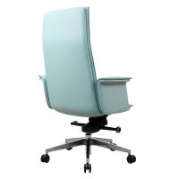 China Customized Exclusive Modern Leather Blue Swivel Desk Chair for sale