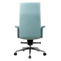 China Customized Exclusive Modern Leather Blue Swivel Desk Chair for sale