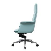 China Customized Exclusive Modern Leather Blue Swivel Desk Chair for sale