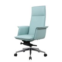 China Customized Exclusive Modern Leather Blue Swivel Desk Chair for sale