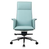 China Customized Exclusive Modern Leather Blue Swivel Desk Chair for sale
