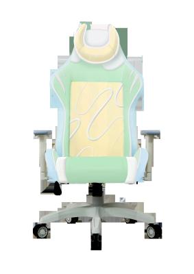 China Armrest Green Cream Ergonomic Gaming Chair Metal Frame BIFMA Office Chair for sale