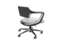 China pvc Fixed Armrest Executive grey swivel desk chair With Nylon Castor for sale