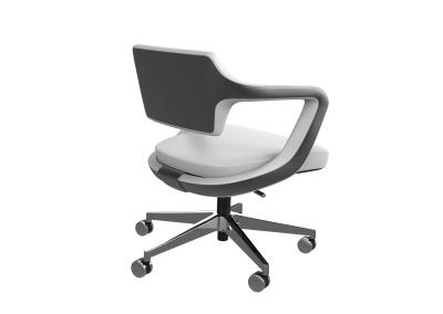 China pvc Fixed Armrest Executive grey swivel desk chair With Nylon Castor for sale