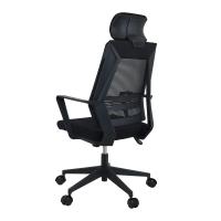 China 1650 PA Caster Commercial Fabric Office Chair Butterfly Mechanism With Removzble Headrest for sale