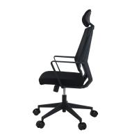 China 1650 PA Caster Commercial Fabric Office Chair Butterfly Mechanism With Removzble Headrest for sale