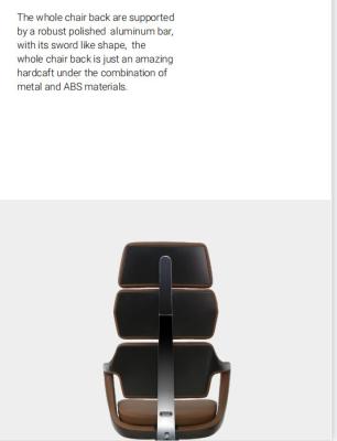 China Nylon Castor PU Leather Office Chair Adjustable High Back Executive Swivel Chair for sale