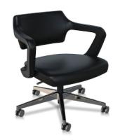 China Classic Pu Leather Office Computer Desk Chair With Fixed Armrest for sale