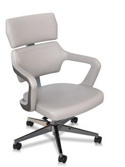 China Swivel Ergonomic Executive Chair PU Leather Adjustable Middle Back for sale