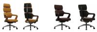 China PU Leather Lumbar Support Chair High Back Executive Office Computer Chair Fixed Armrest for sale