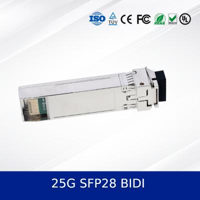 China 25G SFP28 BIDI 10KM  Dual CDR  Optical Transceiver Module  Industrial Temp, DDM Support for sale