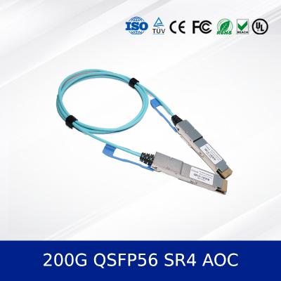China Optical Transceiver Module 200G QSFP56 SR4 AOC 3m Cable For 200G Ethernet OM4 MMF, Low Power, CMIS Compliant for sale