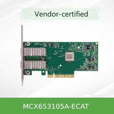 China MCX653105A-ECAT ConnectX-6 VPI Adapter Card 100Gb/S HDR100 EDR IB 100GbE Single Port QSFP56 for sale