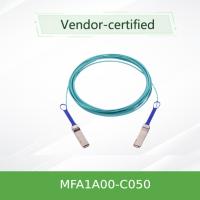 China NVIDIA MFA1A00-C050 100Gb/s QSFP28 Active Optical Cable, 50m, for 100GbE Data Center Applications for sale