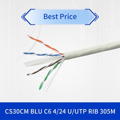 China Category 6 U/UTP Network Cable with 24 AWG Solid Bare Copper 305-meter Reel ANSI/TIA-568.2-D Compliant for sale